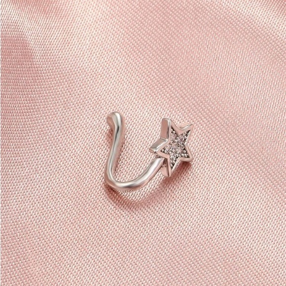 Jewelry | Nose Ring Copper Inlaid Star Design With Rhinestones In Nose ...